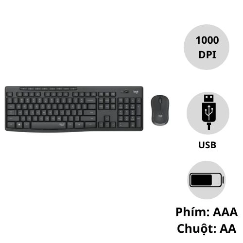 Combo bàn phím + chuột không dây Logitech MK295 Silent chính hãng | Lấy ...