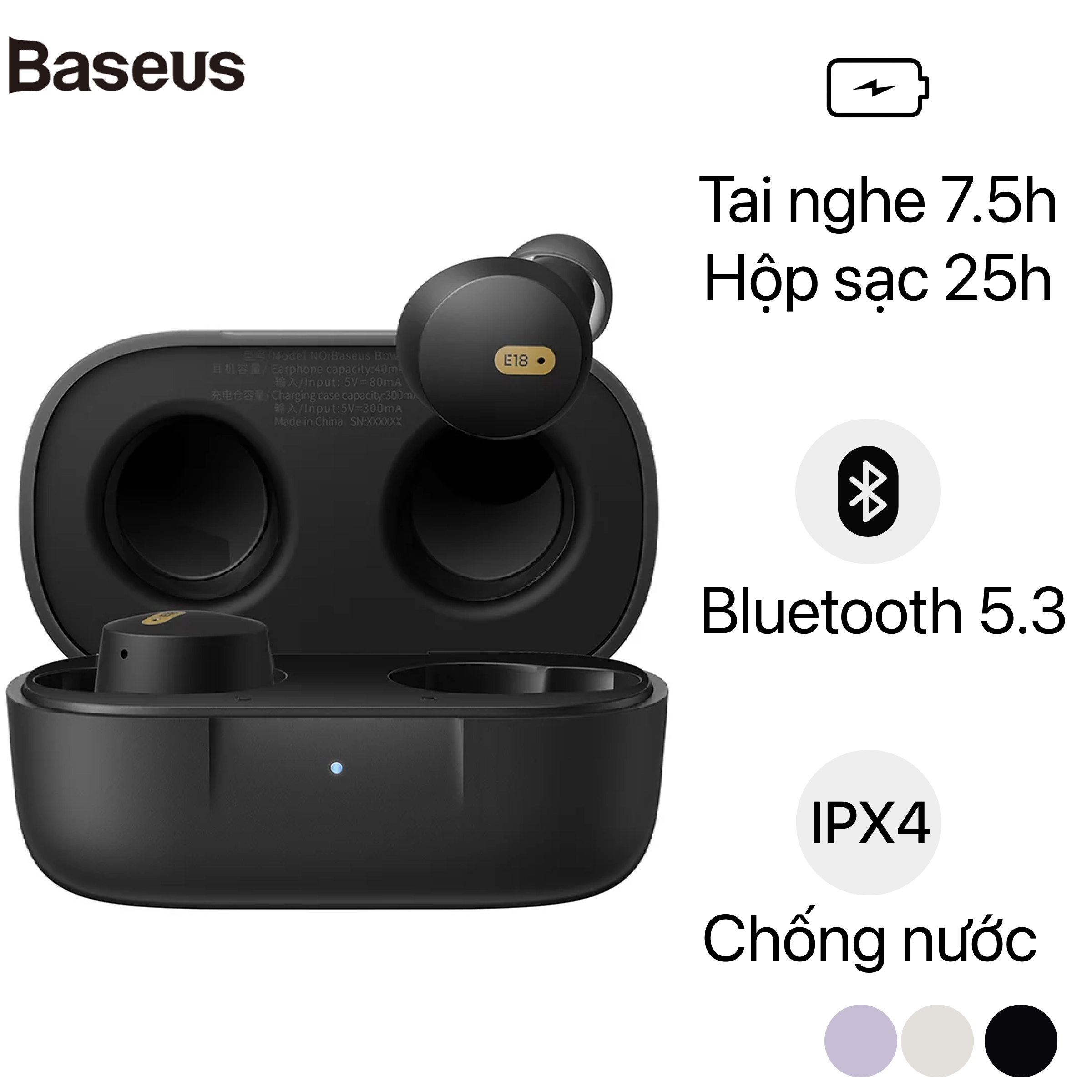 Tai nghe Bluetooth True Wireless Baseus Bowie E18 | Giá tốt 2024