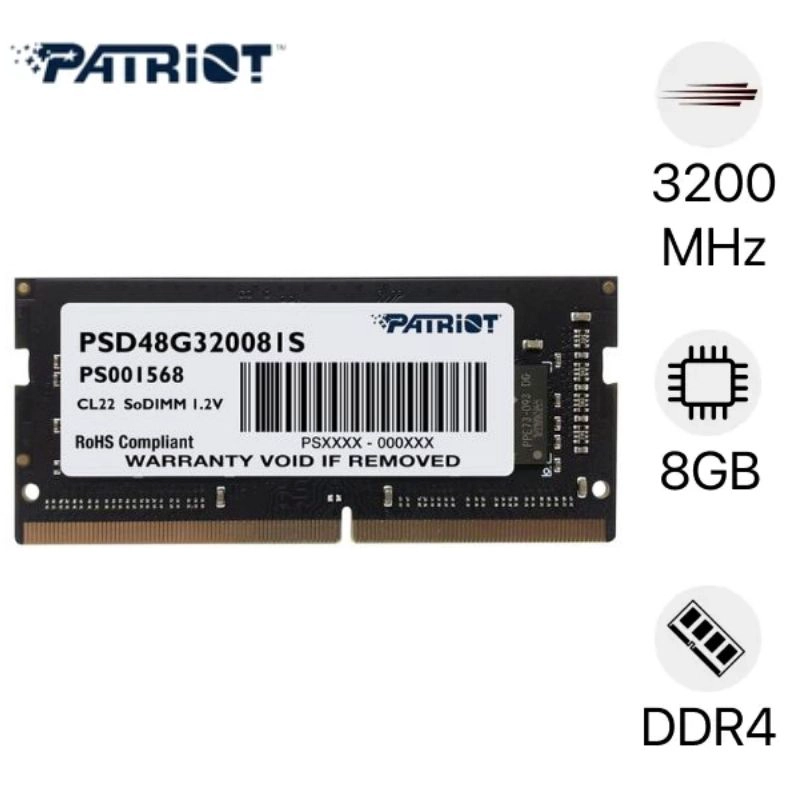 RAM laptop Patriot DDR4 8GB Bus 3200MHz chính hãng