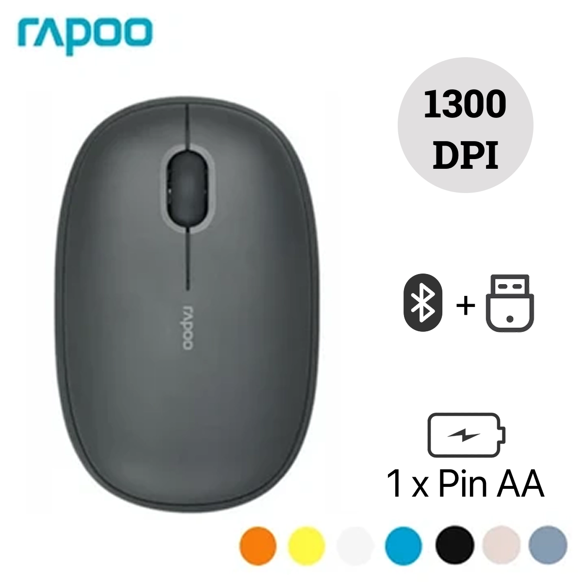 Chuột không dây Bluetooth Rapoo M650 Silent chính hãng | Lấy liền