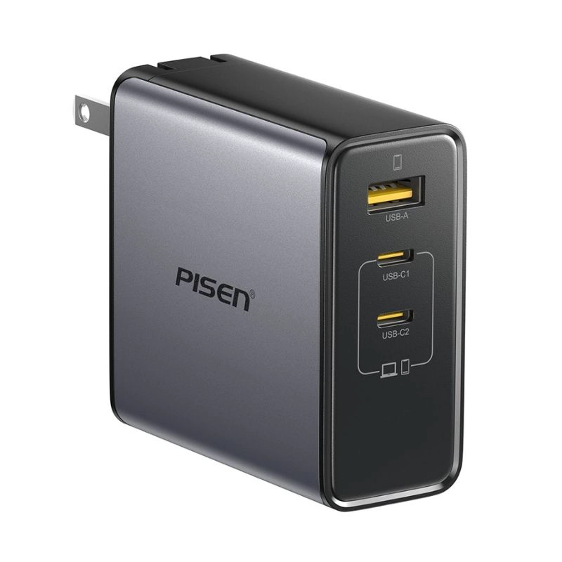 Sạc Pisen Bolt Pro 140W 2C1A Gan Fast kèm cáp Type-C to Type-C chính ...
