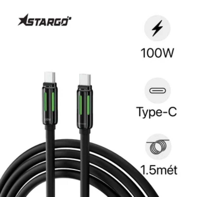 Cáp Stargo Ultralink C1 Type-C to Type-C 100W 1.5M chính hãng | Lấy liền