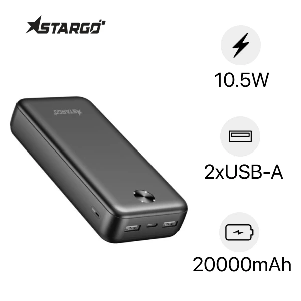 Pin dự phòng StarGO Star X2 Basic 20000mAh 10.5W chính hãng | Lấy liền