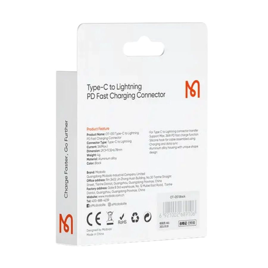 Cổng chuyển OTG MCDODO Lightning to USB-C móc Silicon chính hãng | Lấy liền