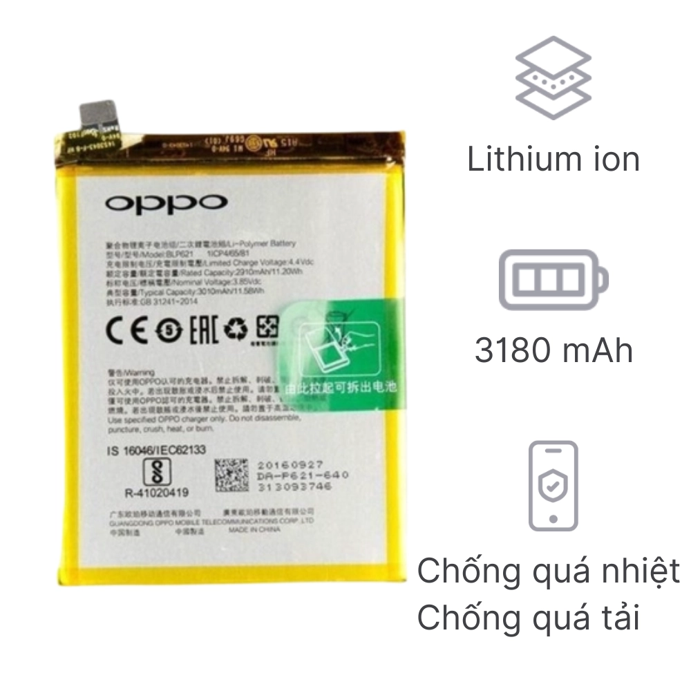 Thay pin OPPO A83 chính hãng, giá rẻ TPHCM và Hà Nội