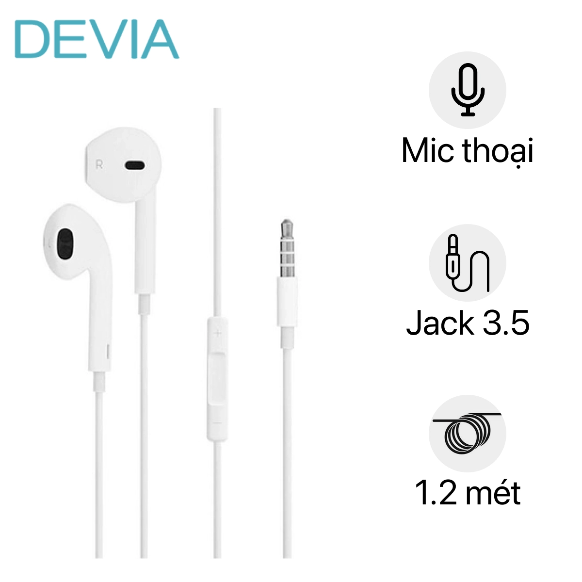 Tai nghe nhét tai Devia Smart Earpods có mic giá rẻ cao cấp