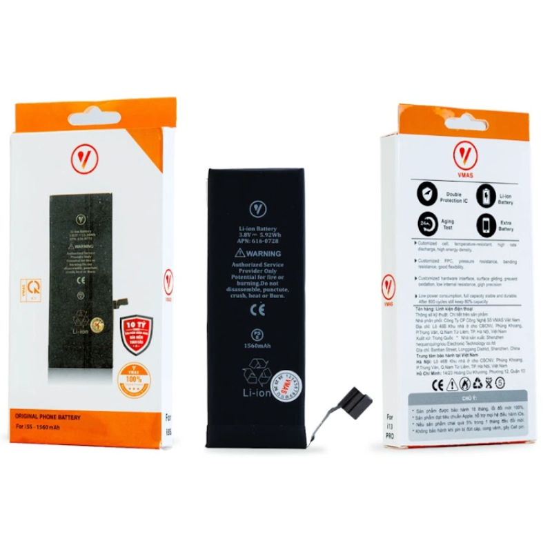 Thay pin chính hãng Vmas cho iPhone 5s giá ưu đãi T10/2025