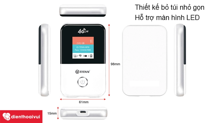 Bộ phát Wifi TITAN 4G – WF8 | Chính hãng, giá rẻ